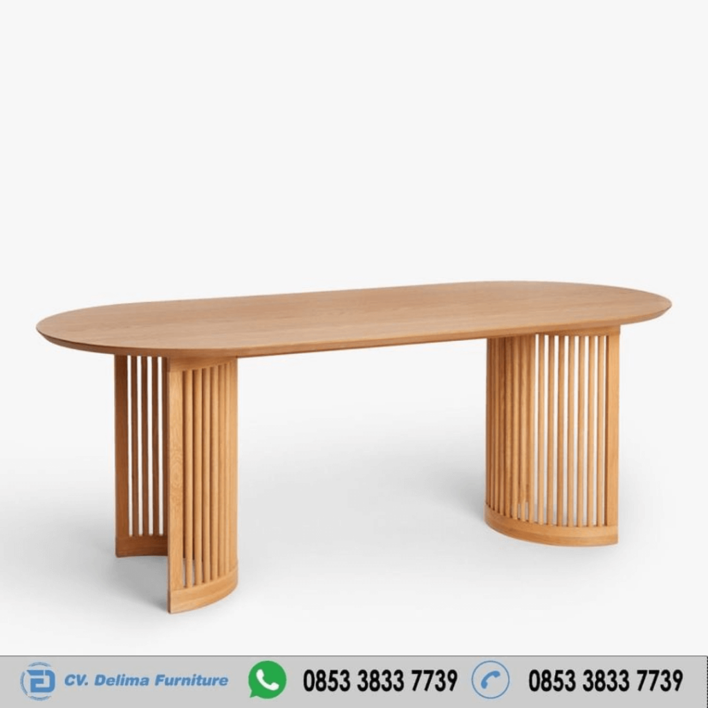 Meja Makan Kayu Jati Jon Lewis Oval Jepara Firniture Jati Jepara