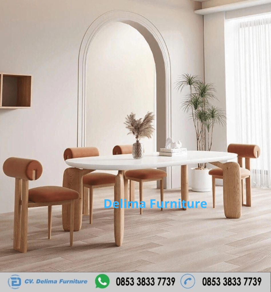 Set Dining Table Modern Minimalis Firniture Jati Jepara